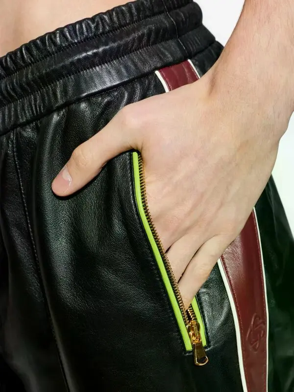 Casablanca Leather Trousers With Side Stripe Detail
