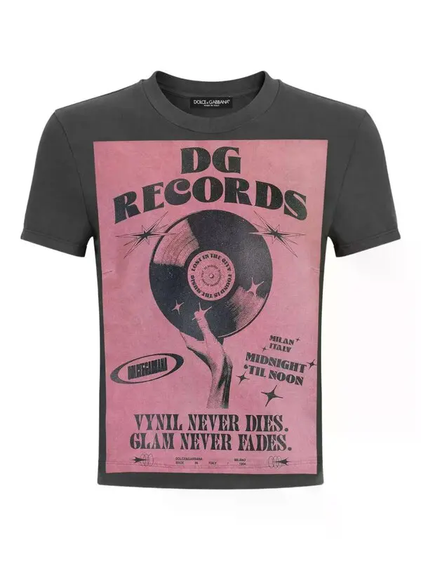 Dolce & Gabbana Graphic-print Cotton T-shirt - Grey