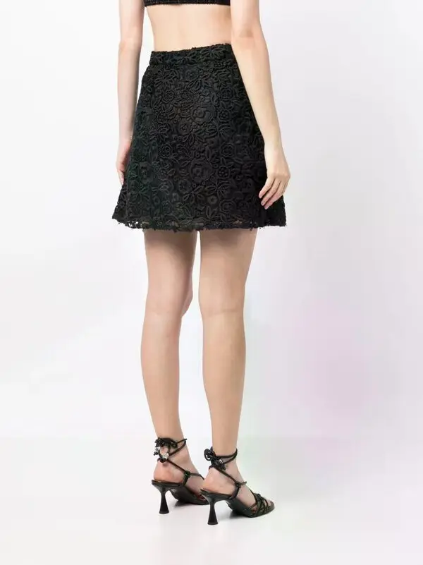 Miu Miu Floral Lace A-line Mini Skirt
