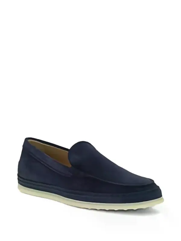 TOD'S Raffia Detail Round Toe Loafers