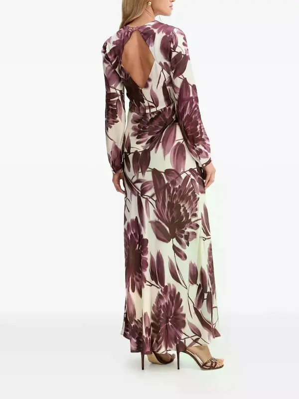 TWINSET Floral Print V-neck Maxi Dress