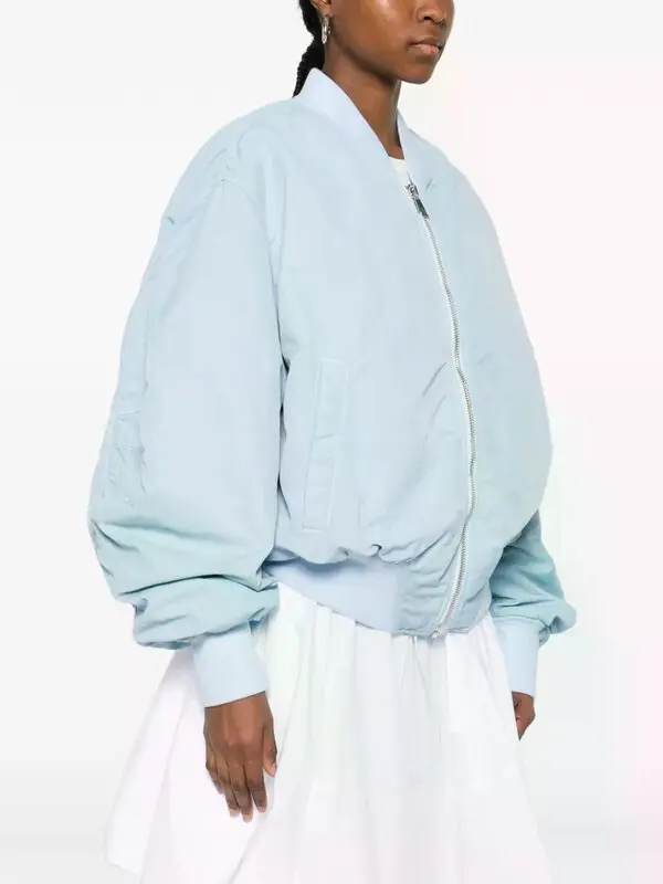 Attico Anja Zip Bomber Jacket - Blue