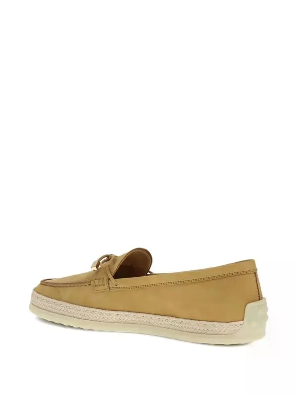TOD'S Bow Detail Braided Loafers - Neutrals