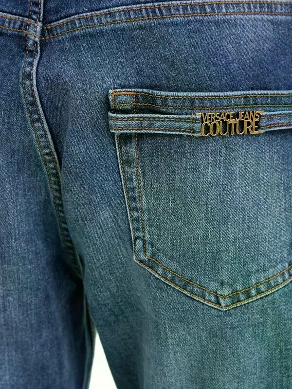 Versace Logo Detailed Denim