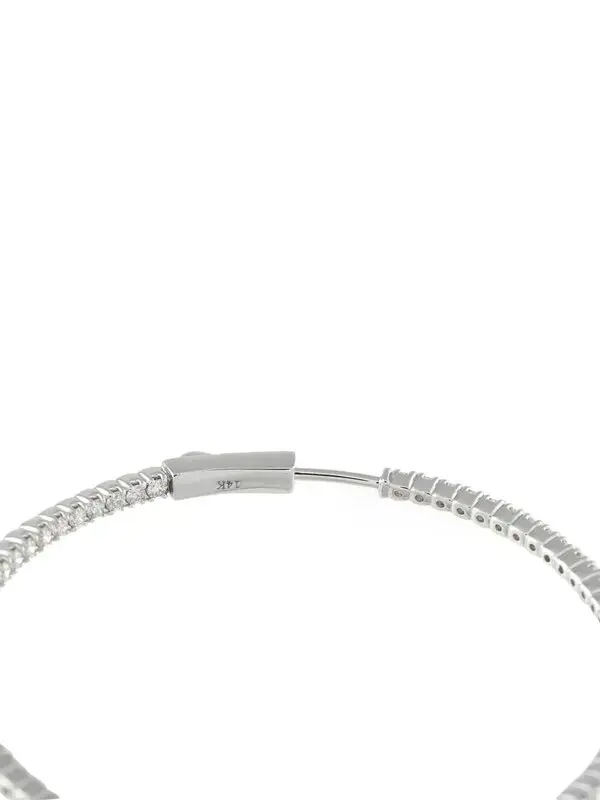 LB EXCLUSIVE 14k White Gold Diamond Hoop Earrings