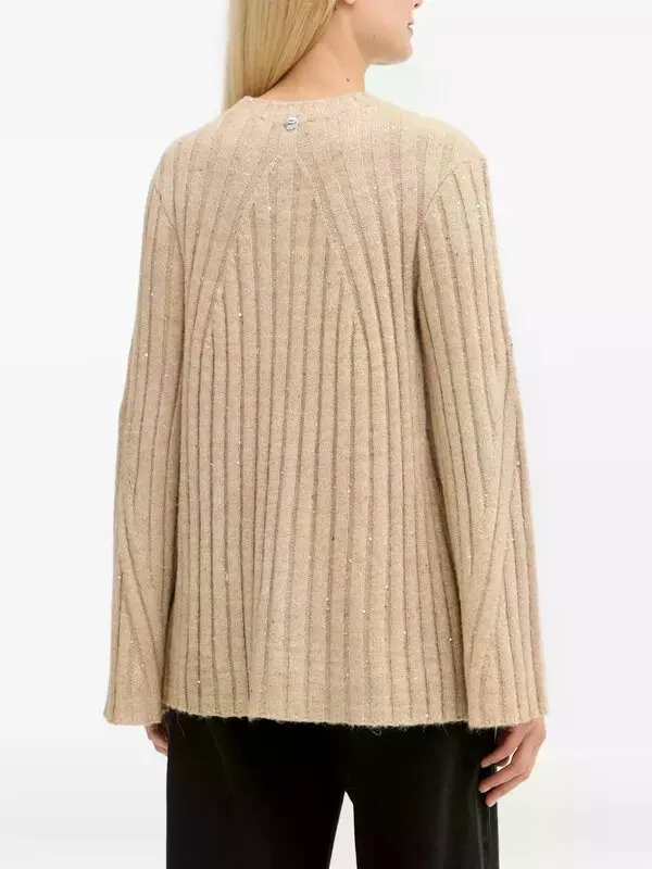 TWINSET Ribbed Sequin-embellished Sweater