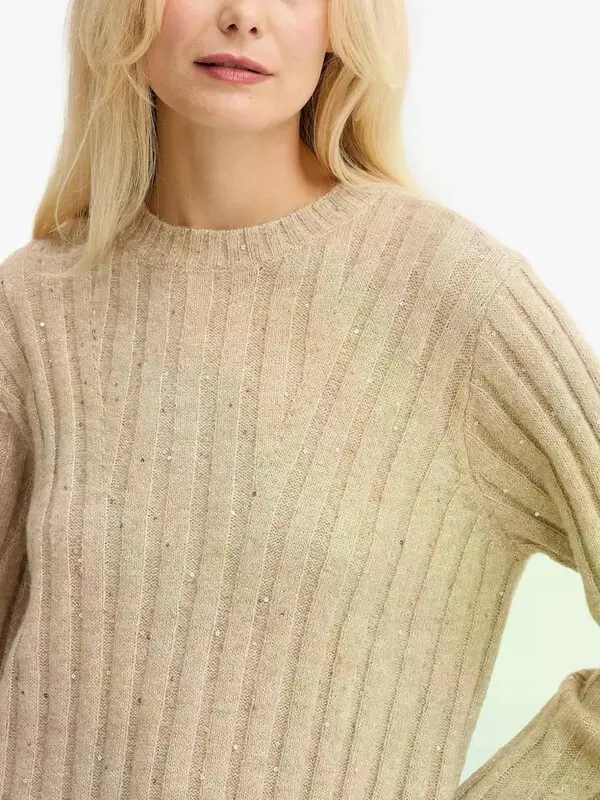 TWINSET Ribbed Sequin-embellished Sweater