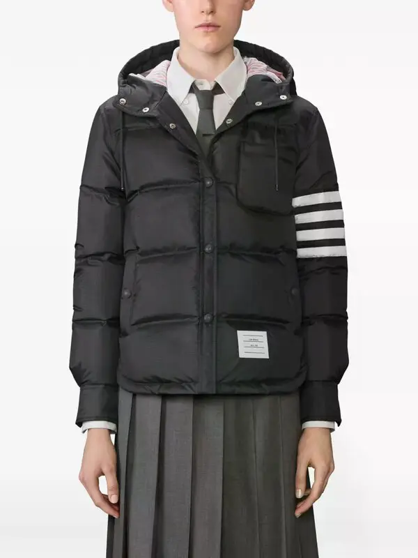 Thom Browne 4-bar Ripstop Down Jacket - Grey