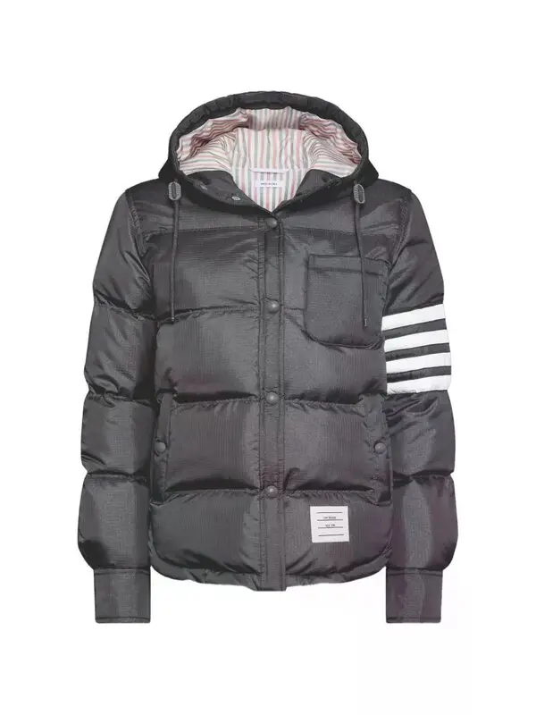 Thom Browne 4-bar Ripstop Down Jacket - Grey