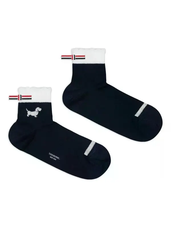 Thom Browne Hector-intarsia Socks - Blue