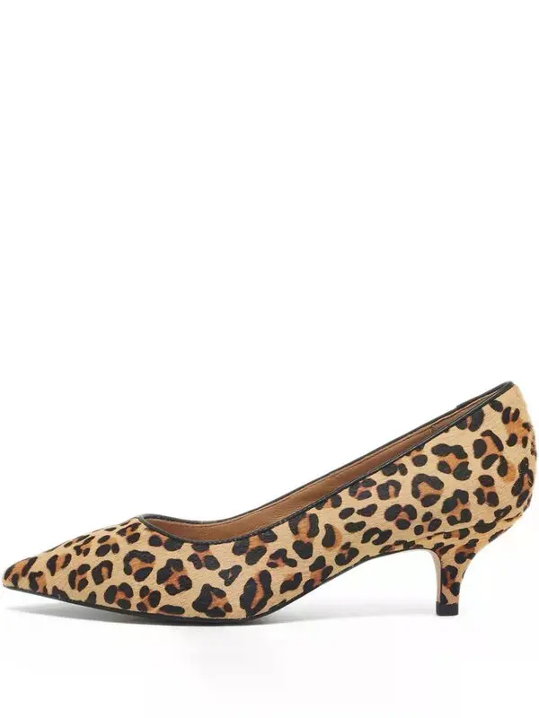 AGE OF INNOCENCE Calf Hair Leopard Print Kitten Heel Pumps