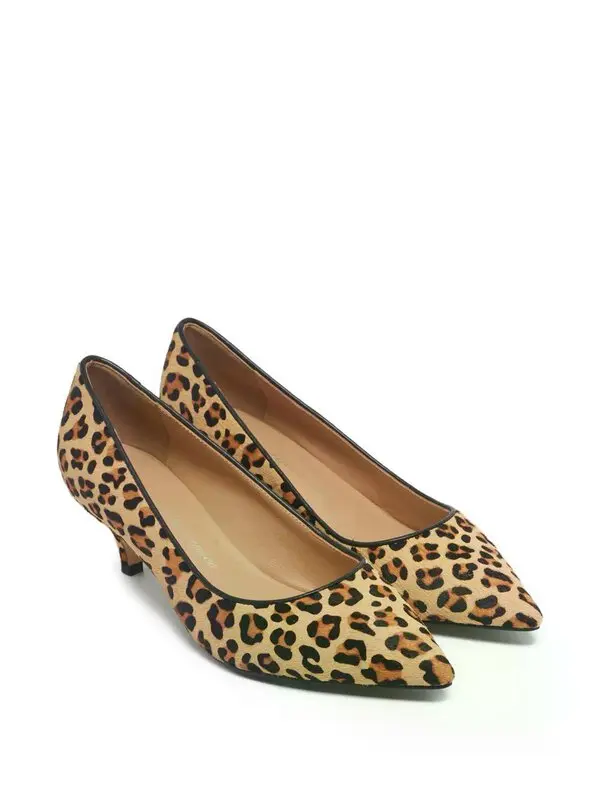 AGE OF INNOCENCE Calf Hair Leopard Print Kitten Heel Pumps