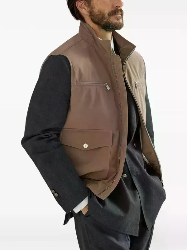 Brunello Cucinelli Padded Zip-up Vest - Brown