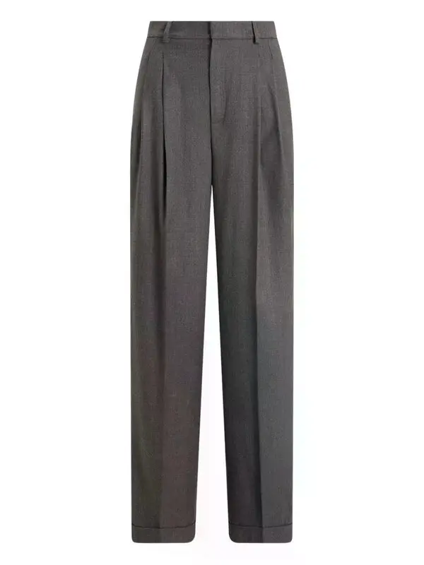 Polo Ralph Lauren Pleated Wide-leg Wool Blend Trousers - Grey
