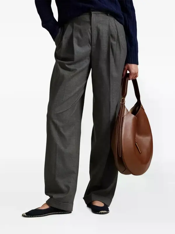 Polo Ralph Lauren Pleated Wide-leg Wool Blend Trousers