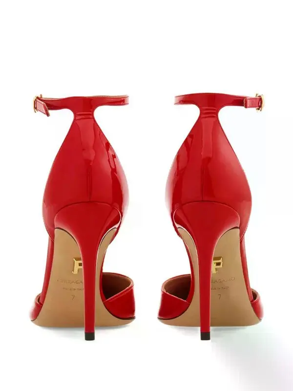 FERRAGAMO Patent Leather Ankle Strap Pumps