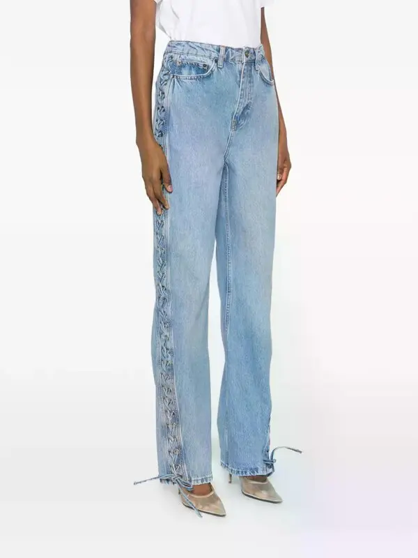 ROTATE BY BIRGER CHRISTENSEN Lace-up Detail Jeans - Blue