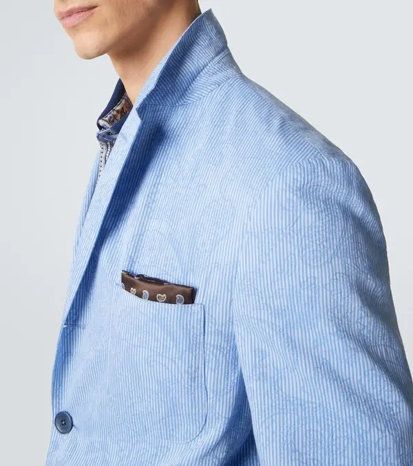 Etro Woven Cotton Jersey Blazer