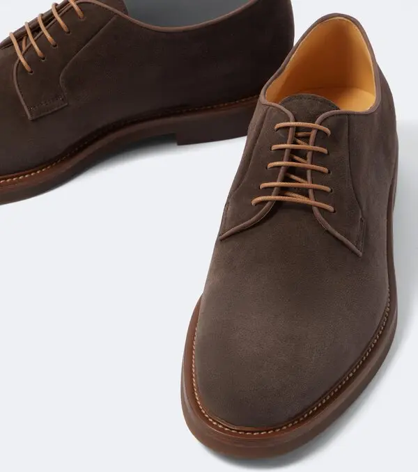 Brunello Cucinelli Suede Derby Shoes - Brown