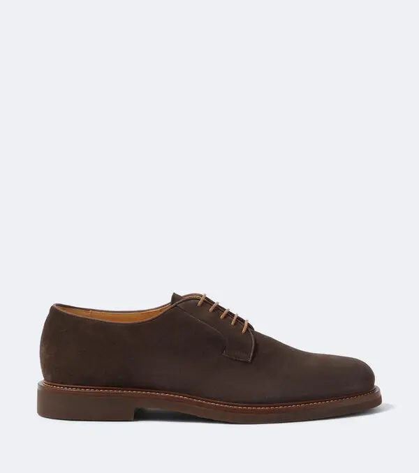 Brunello Cucinelli Suede Derby Shoes - Brown