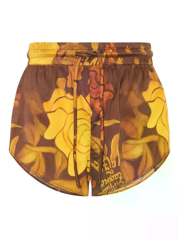 DONDE ESTEBAN Veranera Floral-print Shorts - Brown