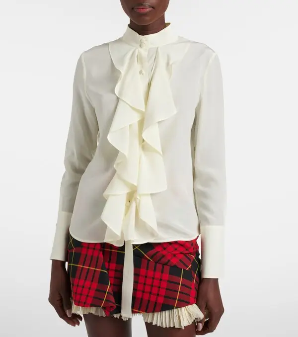 Alexander McQueen Ruffled Silk Blouse