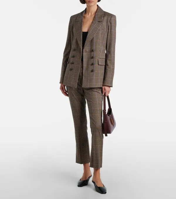 Veronica Beard Arte Checked Slim Pants