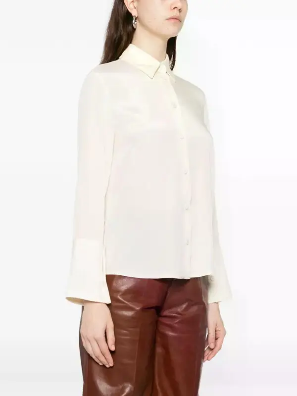 Max Mara Cream Pointed Collar Shirt With Button Fastening - Neutrals