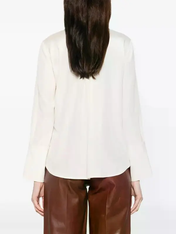 Max Mara Cream Pointed Collar Shirt With Button Fastening - Neutrals
