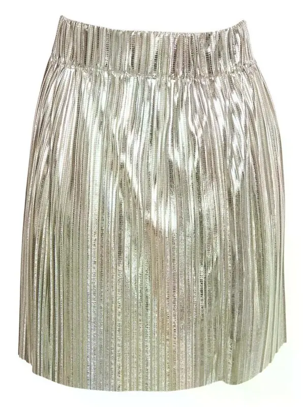 Isabel Marant Étoile Pleated Metallic Mini Skirt - Silver