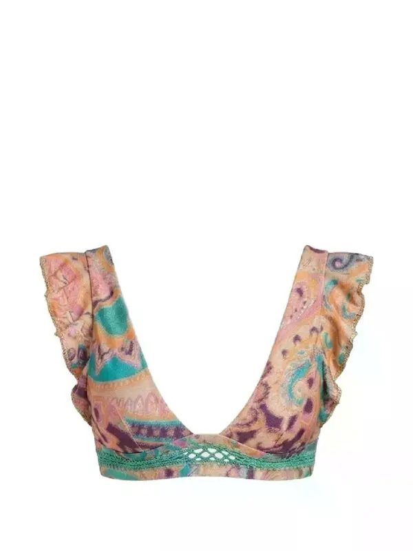 DEL MAAR Huru Ruffled Bikini Top - Blue