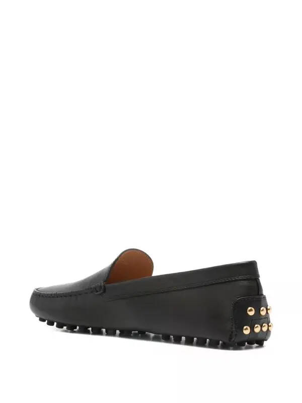 TOD'S Embellished Calfskin Loafers - Black