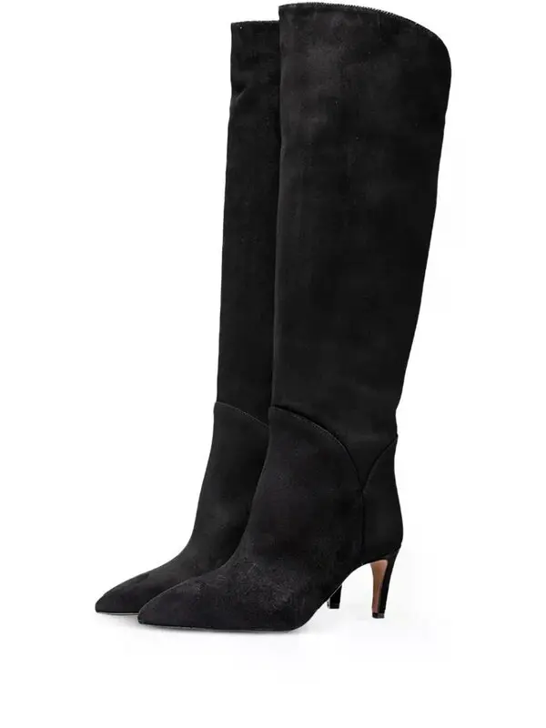 POCHE PARIS Pointed Knee-high Boots - Black