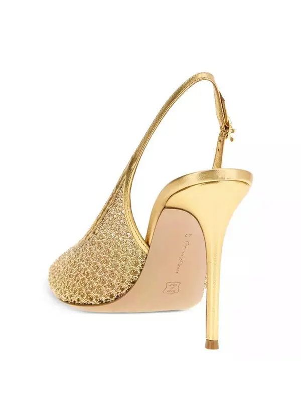 GIANVITO ROSSI Nikki Metallic Slingback Pumps