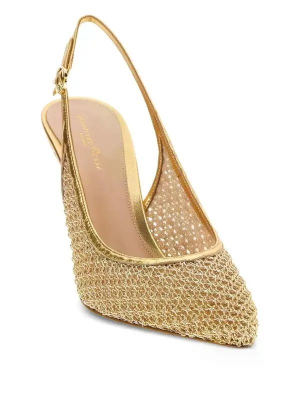 GIANVITO ROSSI Nikki Metallic Slingback Pumps