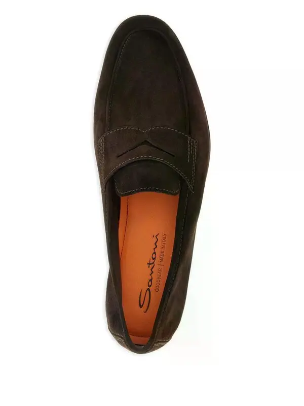 Santoni Carlos Suede Loafers - Brown