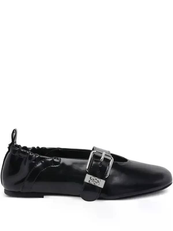 GANNI Sue Ballet Flats With Buckle Detail