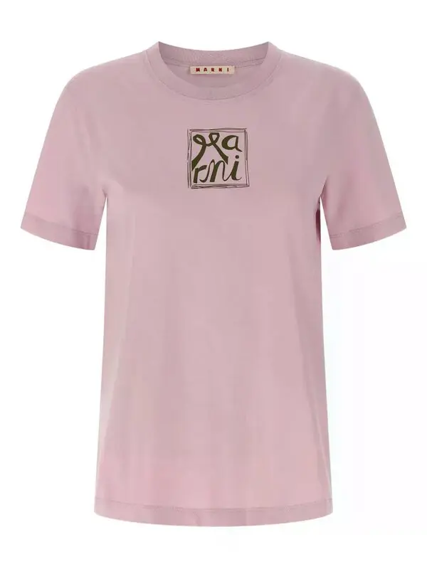 Marni Logo-print Crew Neck T-shirt - Pink