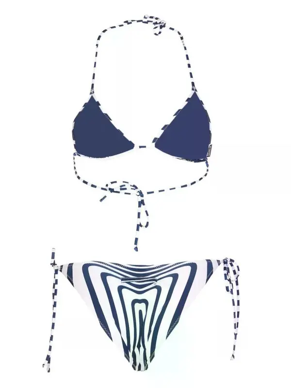 JEAN PAUL GAULTIER Striped Lace-up Bikini