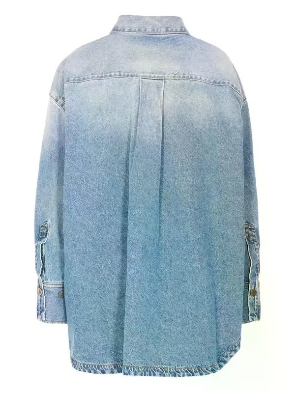 Attico Logo-embroidered Button-up Denim Shirt - Blue