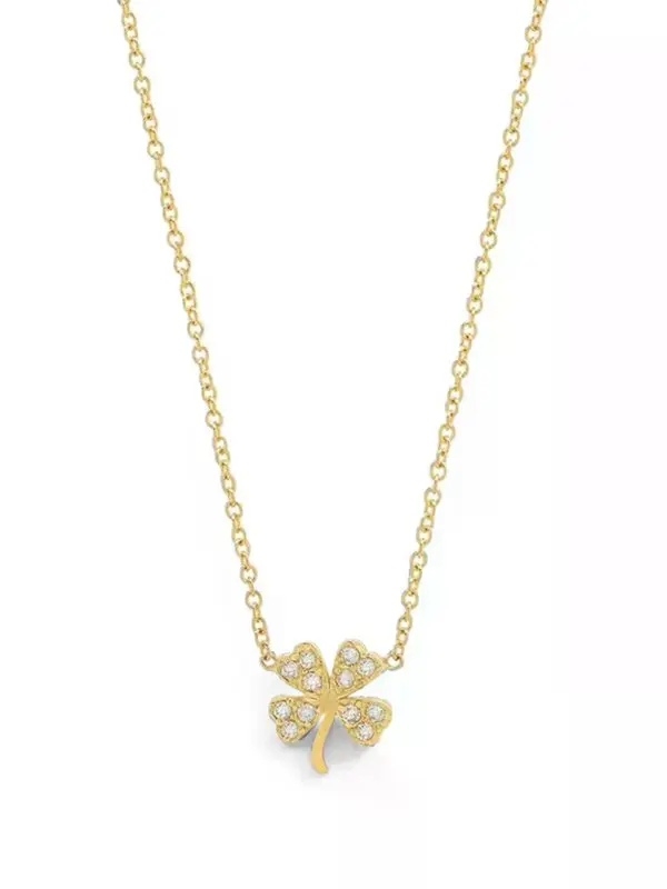 JENNIFER MEYER Diamond Clover Pendant Necklace - Gold