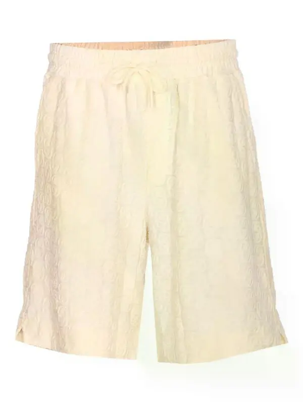Drole De Monsieur Textured Print Track Shorts - Neutrals