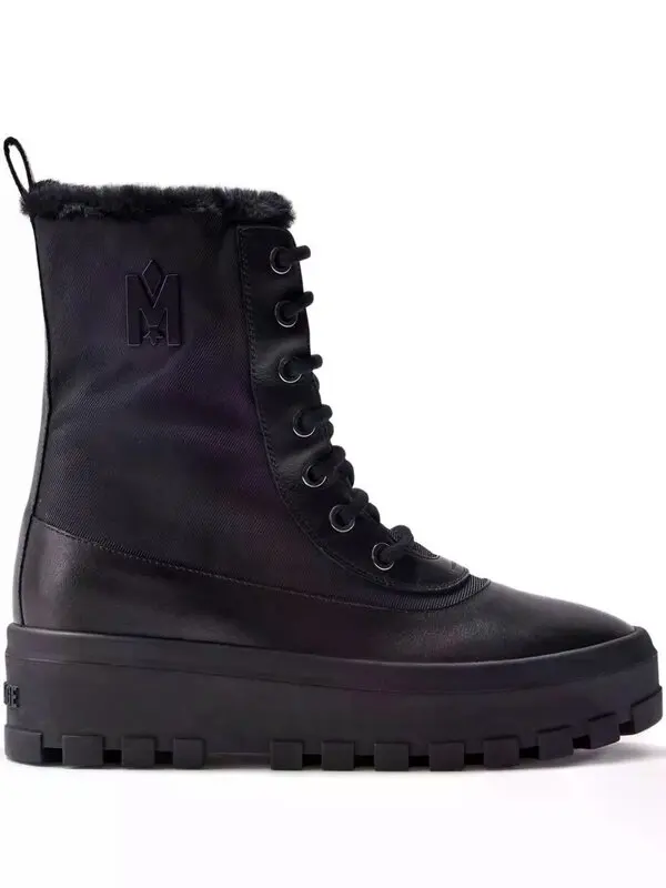 Mackage Logo Embellished Lace-up Boots - Black