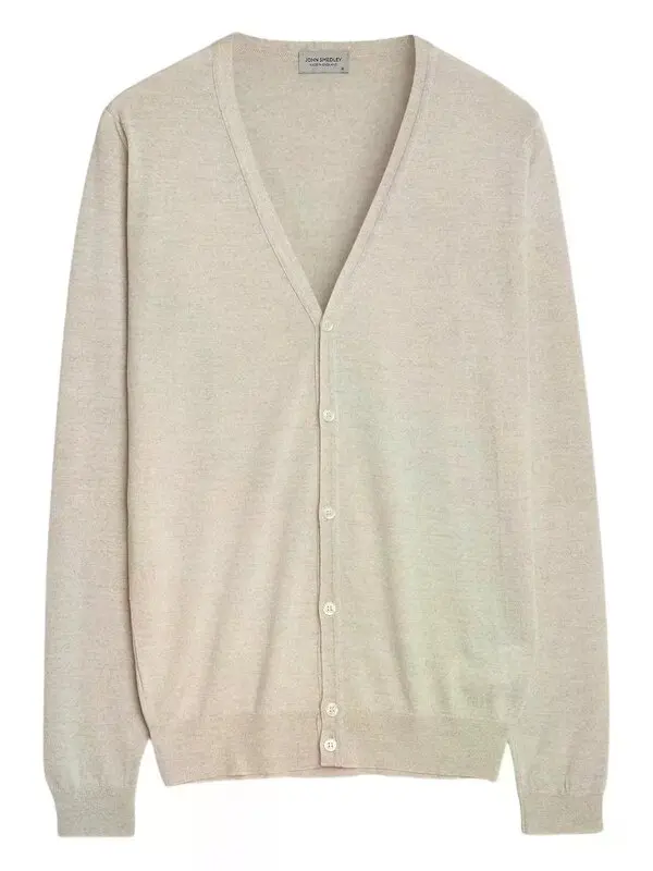 John Smedley V-neck Buttoned Cardigan - Neutrals