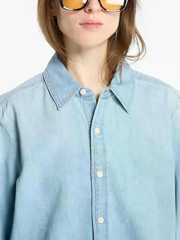 Calvin Klein Cropped Chambray Denim Shirt