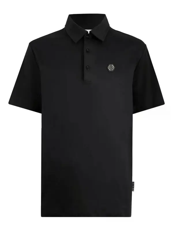 Philipp Plein Hexagon-logo Polo Shirt - Black
