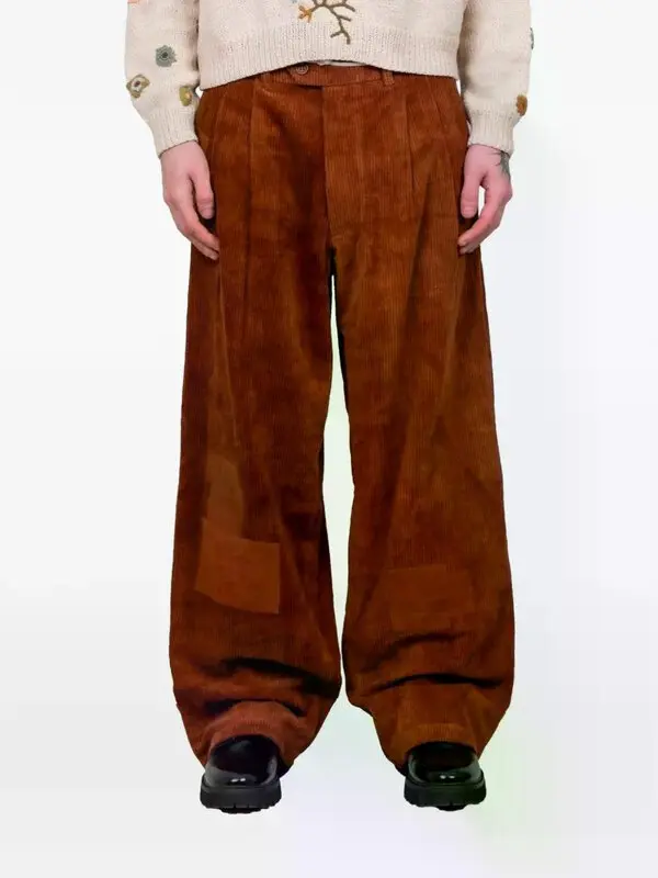 STORY MFG. Corduroy Patch Trousers - Brown