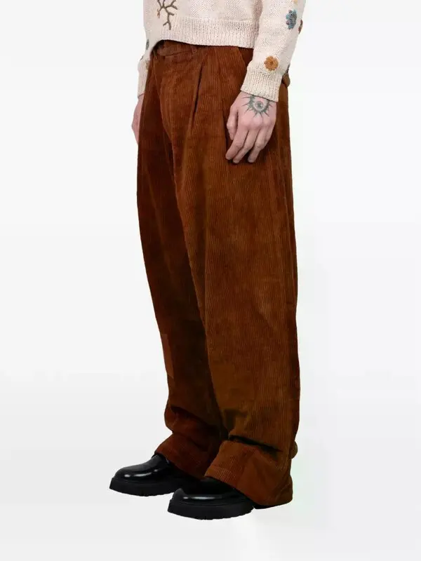 STORY MFG. Corduroy Patch Trousers - Brown