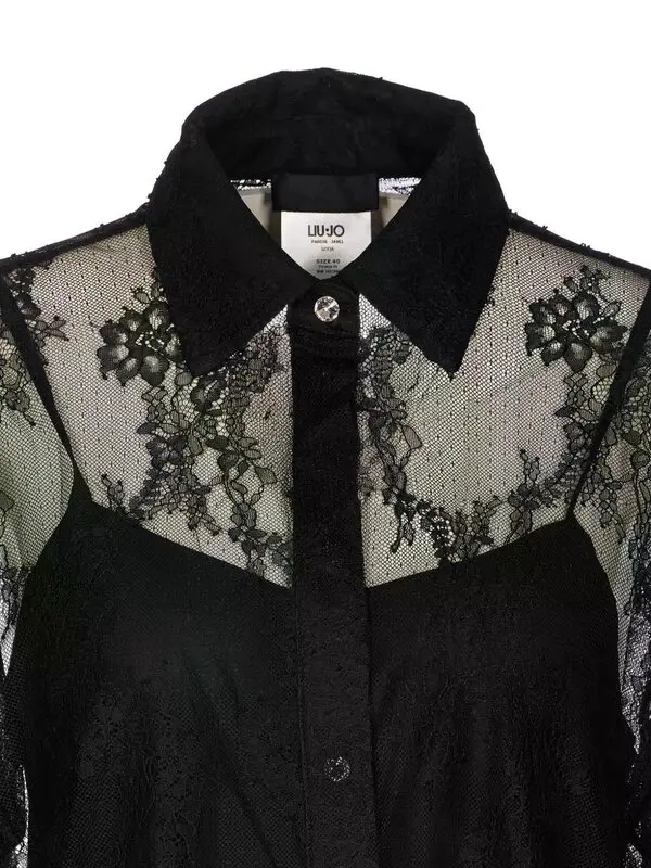 Liu Jo Lace Shirt With Classic Collar And Buttoned Cuffs