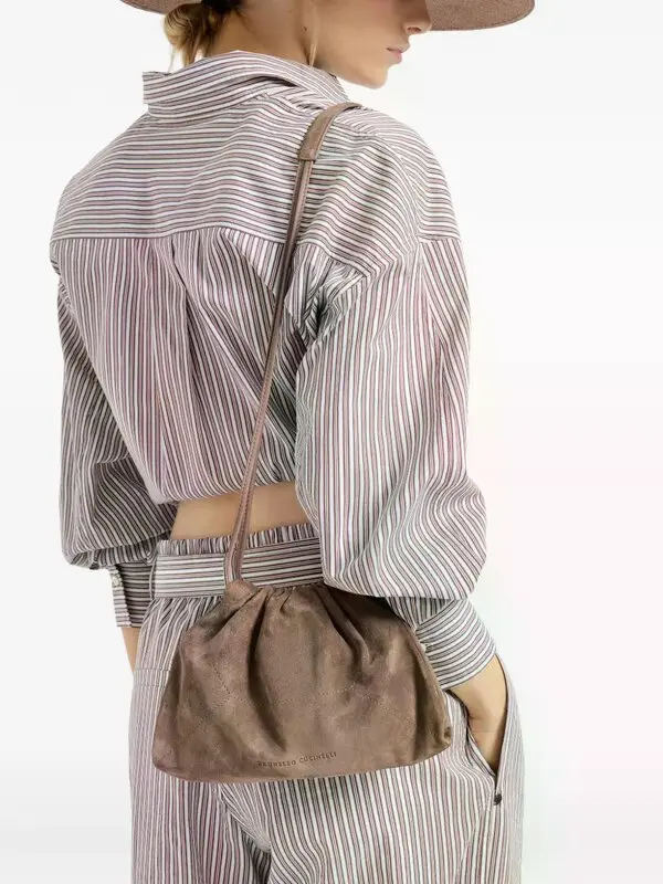 Brunello Cucinelli Monili Detail Cross Body Bag - Brown